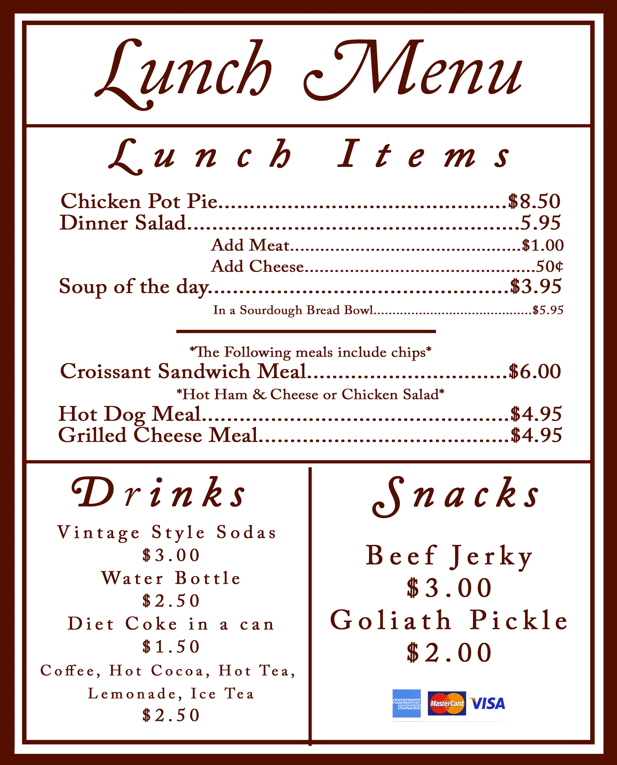 Outside Lunch Menu April2017 Riley s Farm Riley s Farm Outside Lunch Menu April2017 Riley s Farm Riley s Farm